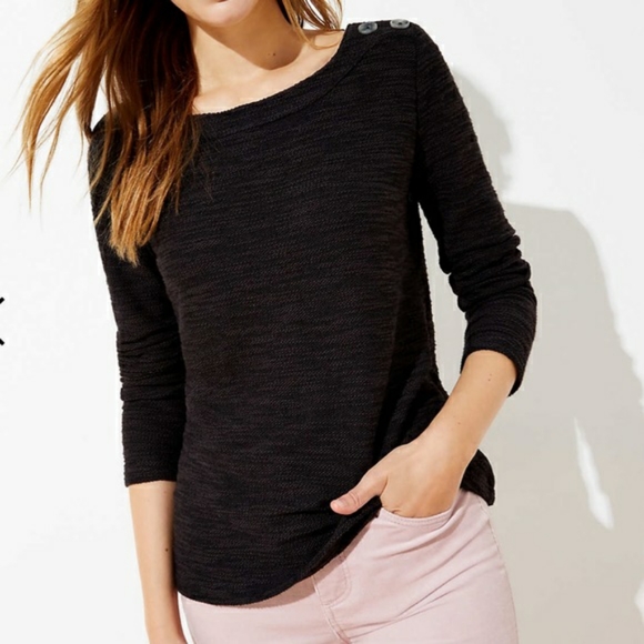 LOFT | Tops | Nwt Loft Textured Shoulder Button Hem | Poshmark